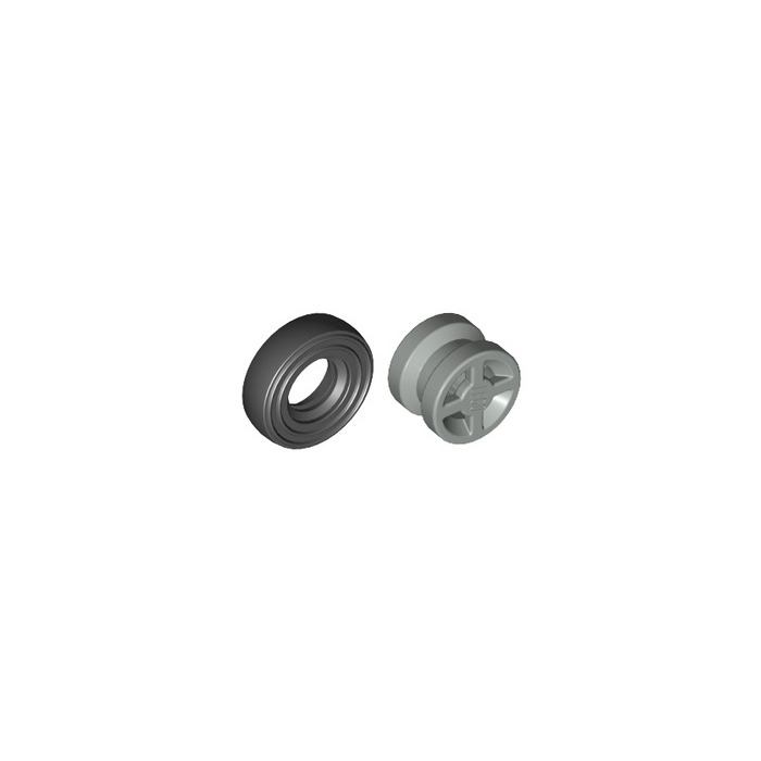 LEGO Light Gray Wheel Rim Ø8 x 6.4 with Black Tire Ø 14mm x 4mm (73598 ...