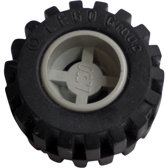 LEGO Light Gray Wheel Rim Wide Ø11 x 12 with Notched Hole with Tire ...