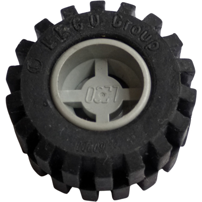 LEGO Light Gray Wheel Rim Wide Ø11 x 12 with Notched Hole with Tire ...