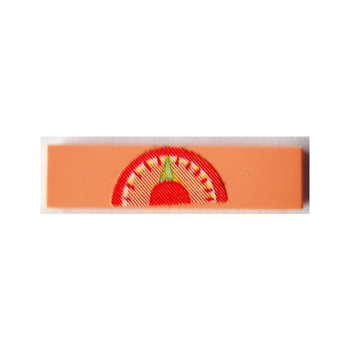 LEGO Light Salmon Tile 1 x 4 with Weight Scale Sticker (2431) | Brick ...