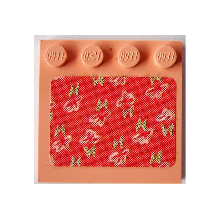 LEGO Tile 4 x 4 with Studs on Edge with Flowers Sticker (6179) | Brick ...