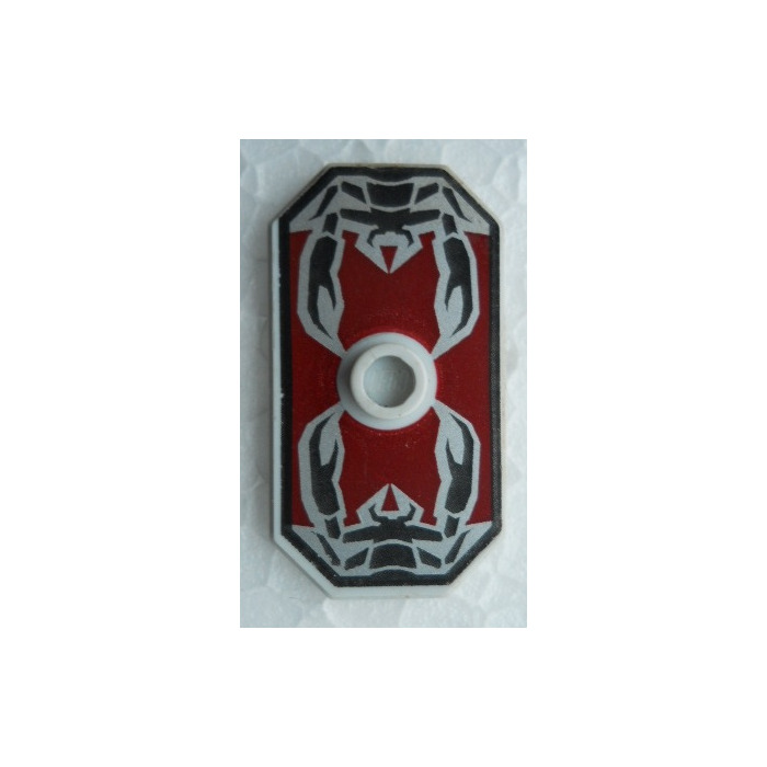 LEGO Light Stone Gray Octagonal Shield with Stud with Black Scorpion ...