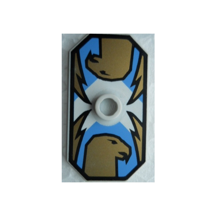 LEGO Light Stone Gray Octagonal Shield with Stud with Hawk Head and ...