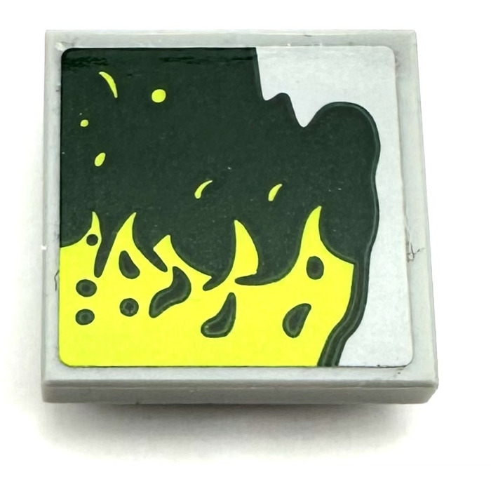 LEGO Tile 2 x 2 Inverted with Lime Slime Pattern Model (left) Sticker ...