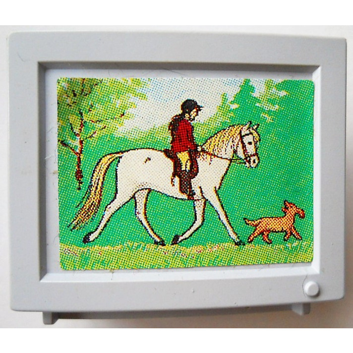 LEGO Light Violet Scala Screen with Man on Horse Sticker (6962) | Brick ...