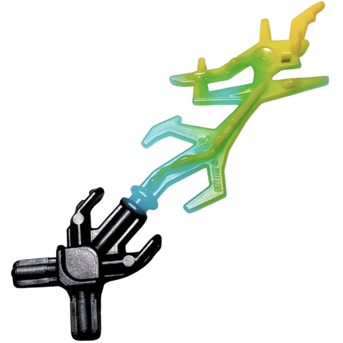 LEGO Lightning Weapon with Marbled Transparent Light Blue and Yellow ...