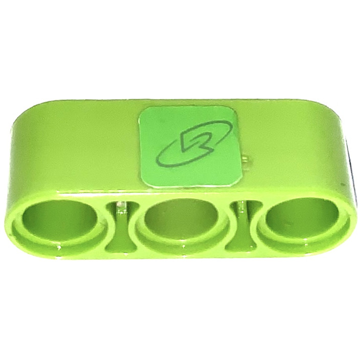 LEGO Lime Beam 3 with Symbol Sticker (32523) | Brick Owl - LEGO Marketplace