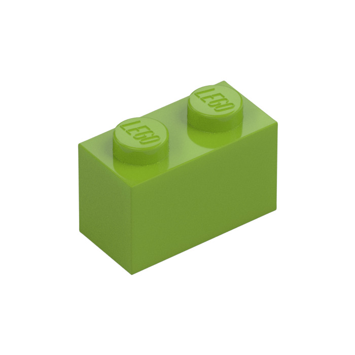 LEGO Lime Brick 1 x 2 with 1 Stud on Side (7133 / 86876) | Brick Owl ...
