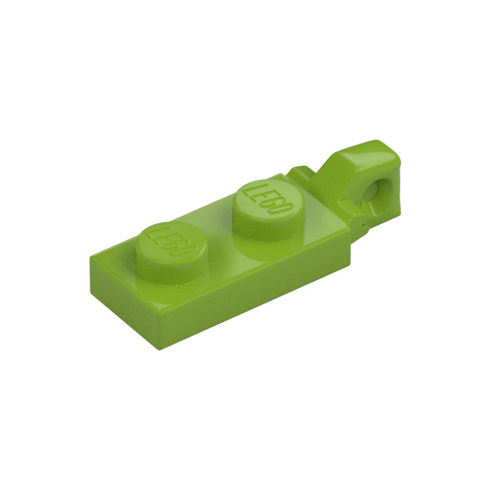 LEGO Lime Hinge Plate 1 x 2 with Single Finger on End Vertical with ...