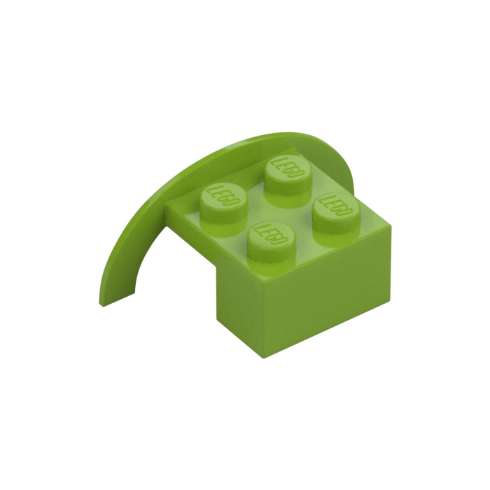 LEGO Lime Mudguard Brick 2.5 x 4 x 1 with Wheel Arch (28579 / 98282 ...