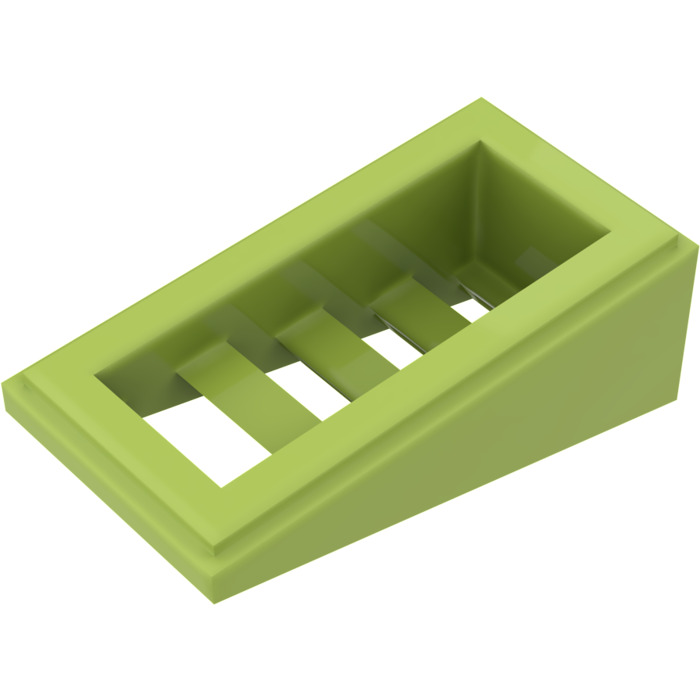 LEGO Lime Slope 1 x 2 x 0.7 (18°) with Grille (61409 / 113474) | Brick Owl