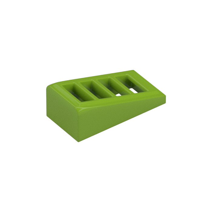 LEGO Lime Slope 1 x 2 x 0.7 (18°) with Grille (61409 / 113474) | Brick Owl
