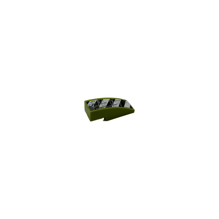 LEGO Slope 1 x 3 Curved with Damaged Danger Stripes Left Sticker (50950 ...