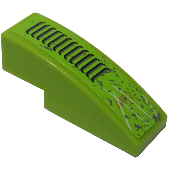 LEGO Lime Slope 1 x 3 Curved with Grille 'AIR 2' From Set 8963 Sticker ...
