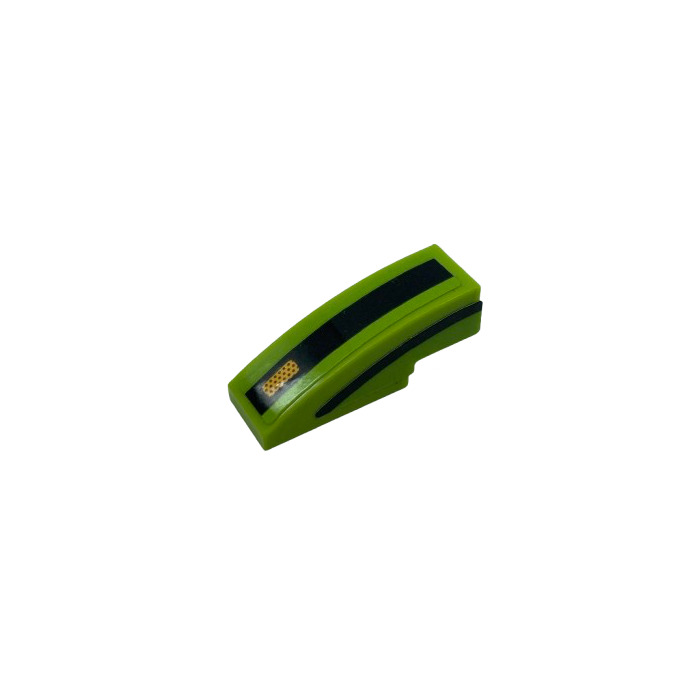 LEGO Lime Slope 1 x 3 Curved with Headlight on Black Line (Model Left ...