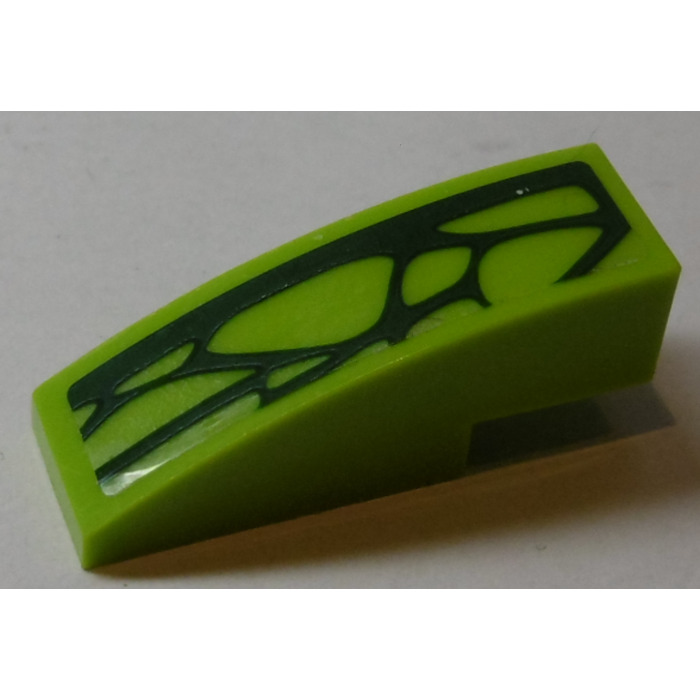 LEGO Lime Slope 1 x 3 Curved with Lime Scales (Right) Sticker (50950 ...