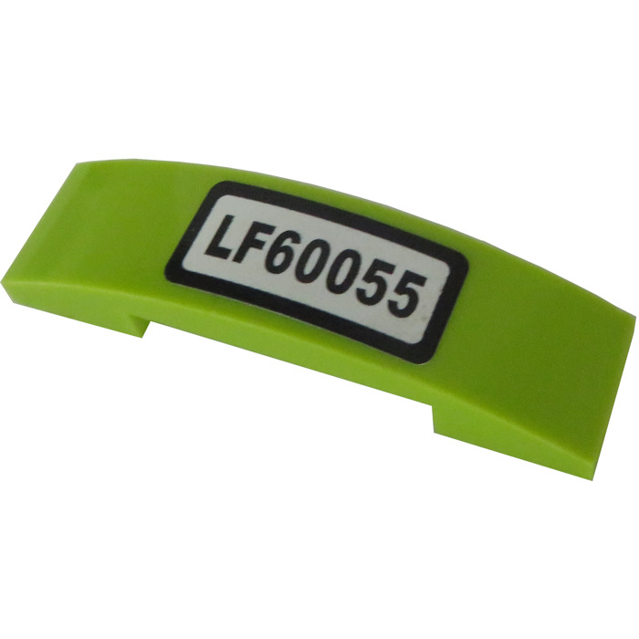 LEGO Lime Slope 1 x 4 Curved Double with LF60055 License Plate Sticker ...