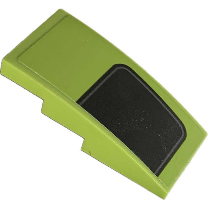 LEGO Lime Slope 2 x 4 Curved with Rectangle (Right) Sticker (93606 ...