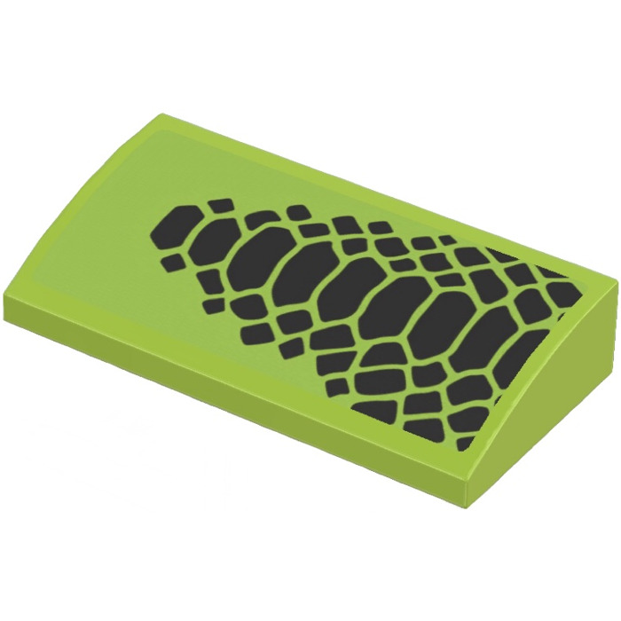 LEGO Slope 2 x 4 Curved with Tyre Track (Right) Sticker with Bottom ...