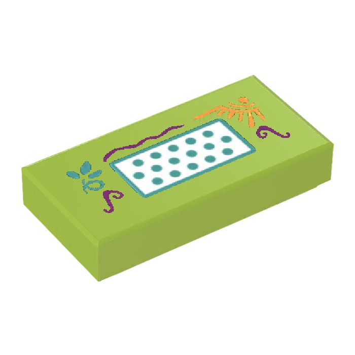 LEGO Tile 1 x 2 with Accordion Sticker with Groove (3069) | Brick Owl ...