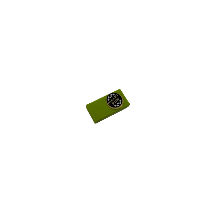 LEGO Tile 1 x 2 with Bullet Run Logo (Right) Sticker with Groove (3069 ...
