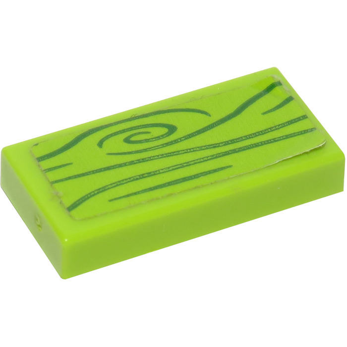 LEGO Lime Tile 1 x 2 with lime background and green wood grain Sticker ...