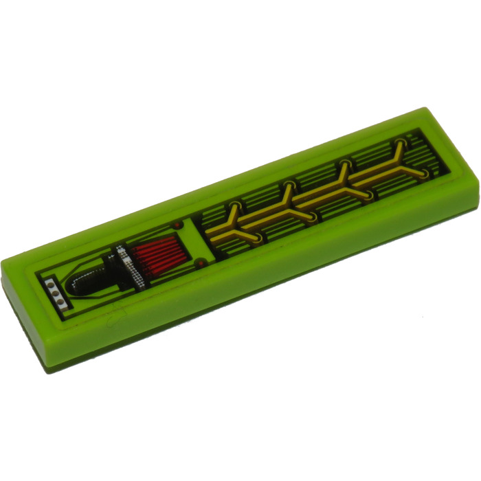 LEGO Tile 1 x 4 with Engine on Lime Background Sticker (2431) | Brick ...