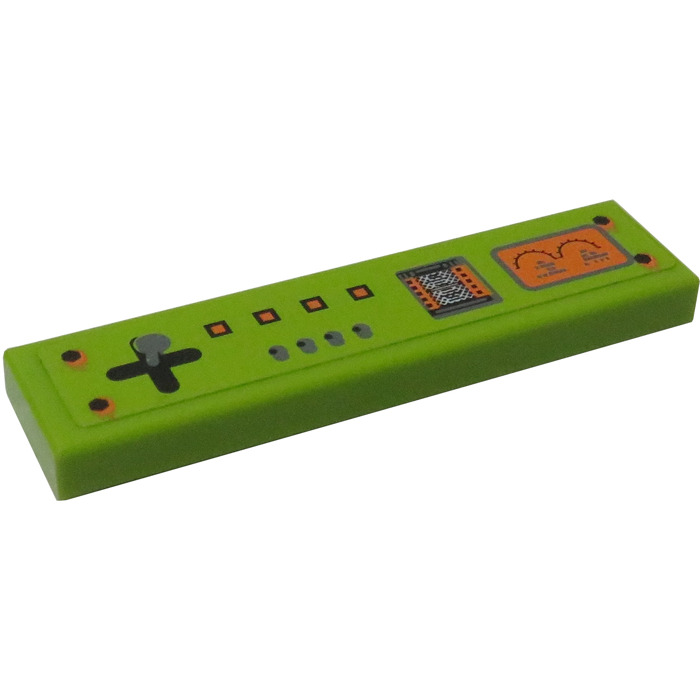 LEGO Lime Tile 1 x 4 with Gauges, Joystick, and Controls Sticker (2431 ...