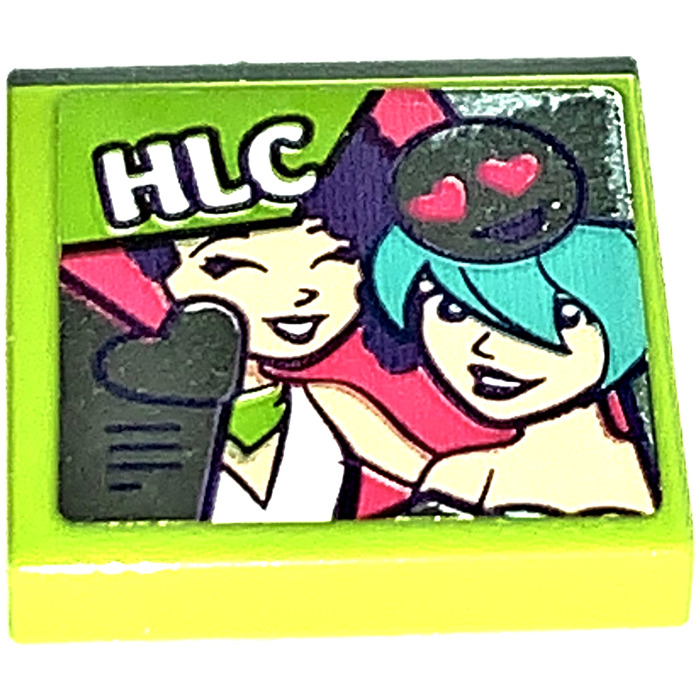 LEGO Lime Tile 2 x 2 with HLC Magazine Sticker with Groove (3068) | Brick Owl - LEGO Marketplace