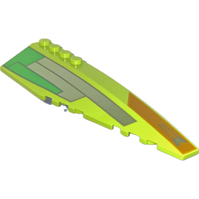 LEGO Wedge 12 x 3 x 1 Double Rounded Right with Silver, Green, Orange ...
