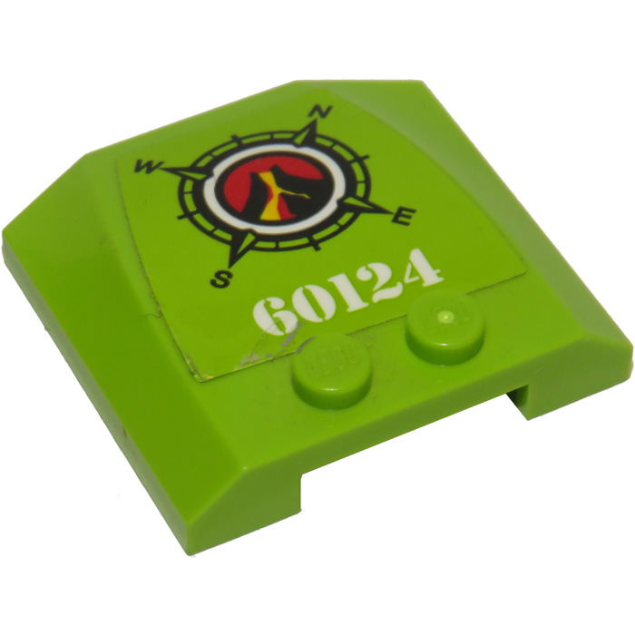 LEGO Wedge 4 x 4 Curved with Explorers Logo Compass and '60124' Sticker ...
