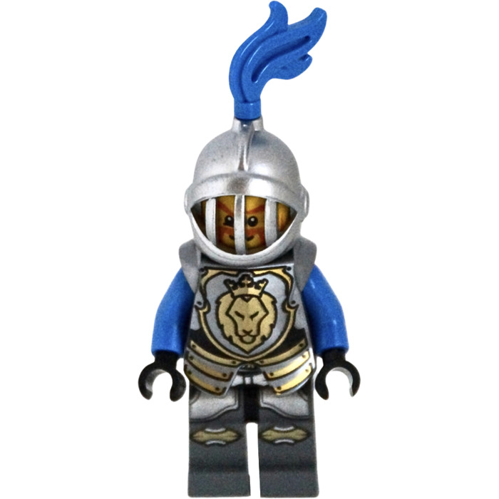 LEGO Lion Knight with Blue Plume, Face Grille Helmet, Lion Armor, Blue ...