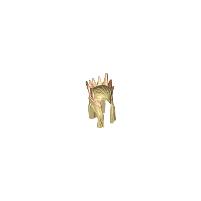 LEGO Long Hair with Spiked Crown with Light Flesh Elf Ears (16187 ...