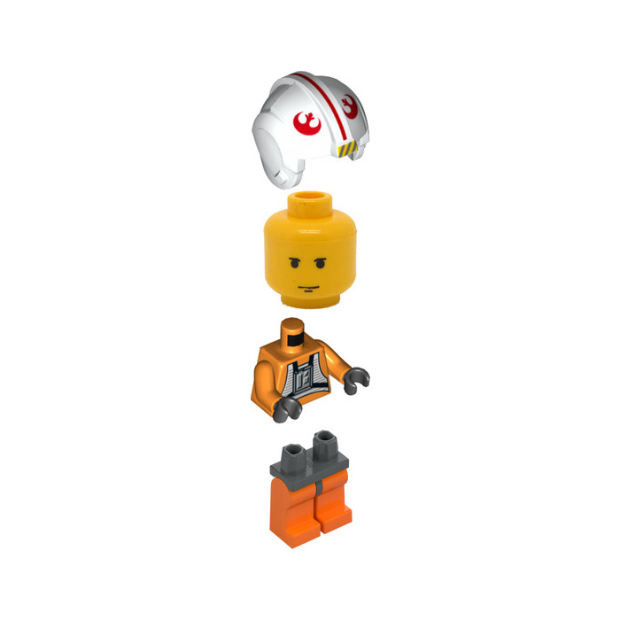LEGO Luke Skywalker with Pilot Outfit with Dark Stone Gray Hips and ...