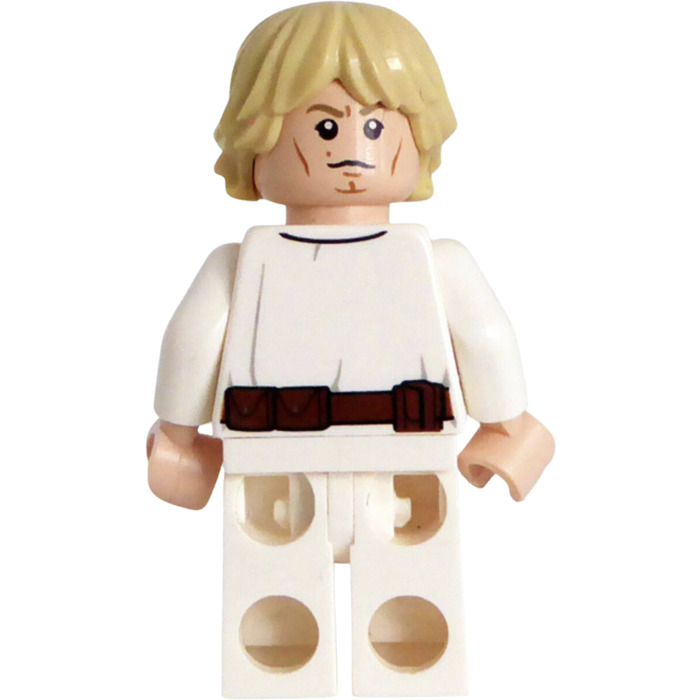LEGO Luke Skywalker with Tatooine Outfit with White Legs (Grin / Scowl ...