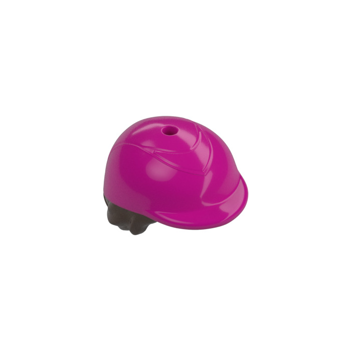 LEGO Hair with Bun with Magenta Horse Riding Helmet (2136) | Brick Owl ...