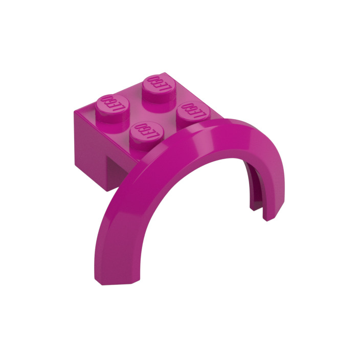 LEGO Magenta Mudguard Brick 2.5 x 4 x 1.7 with Wheel Arch (50745 ...