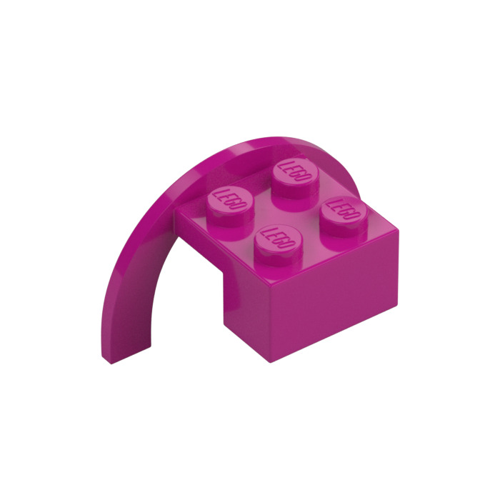 LEGO Magenta Mudguard Brick 2.5 x 4 x 1.7 with Wheel Arch (50745 ...