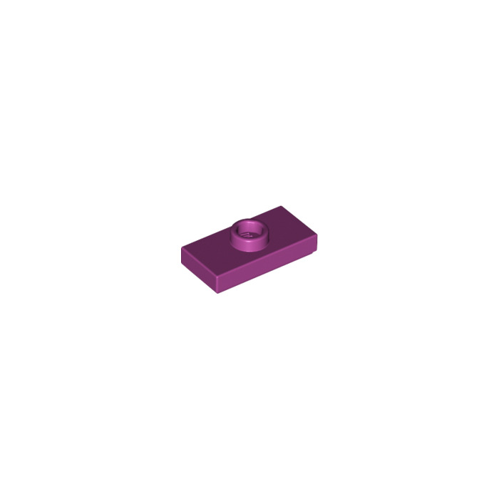 LEGO Magenta Plate 1 x 2 with 1 Stud (with Groove and Bottom Stud ...