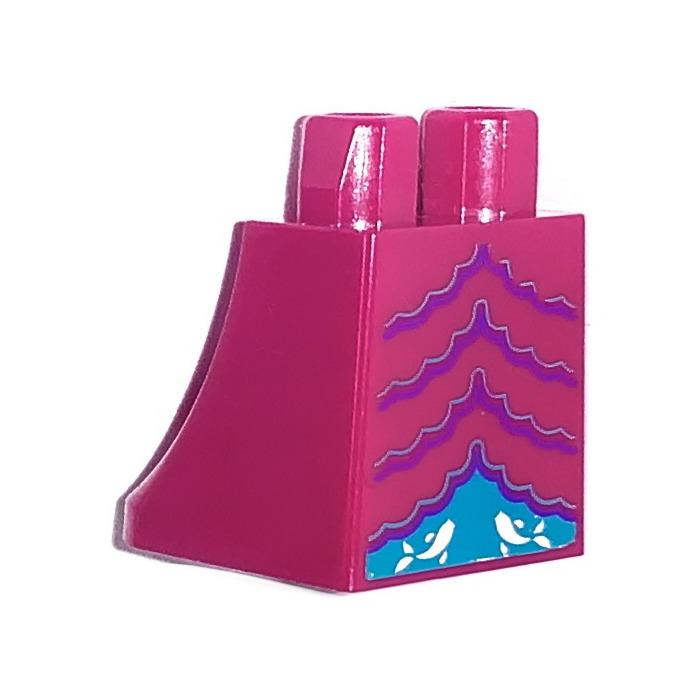 LEGO Magenta Skirt with White Fishes on Azure and 3 Ruffles (36036 ...