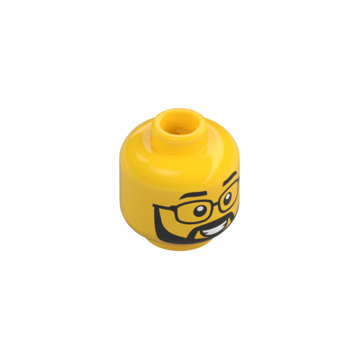 LEGO Male Head with Black Beard, Wide Grin and Glasses (3626 / 101365 ...