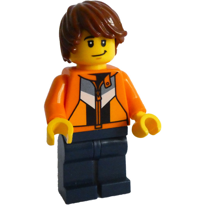 LEGO Man - Orange Jacket Minifigure | Brick Owl - LEGO Marketplace