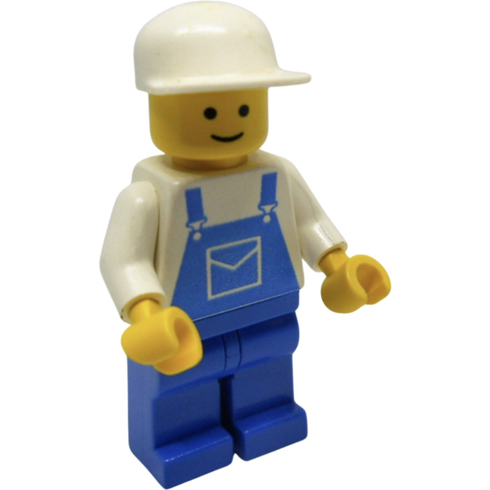 LEGO Man with Blue Overall and White Cap Minifigure | Brick Owl - LEGO ...