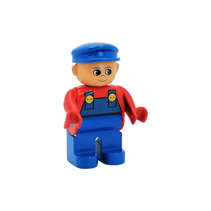 LEGO Man with Blue Overalls and Cap (Turned Up Nose) Duplo Figure ...
