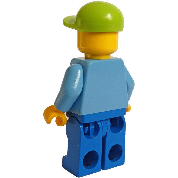 LEGO Man with Blue Overalls, Lime Cap Minifigure | Brick Owl