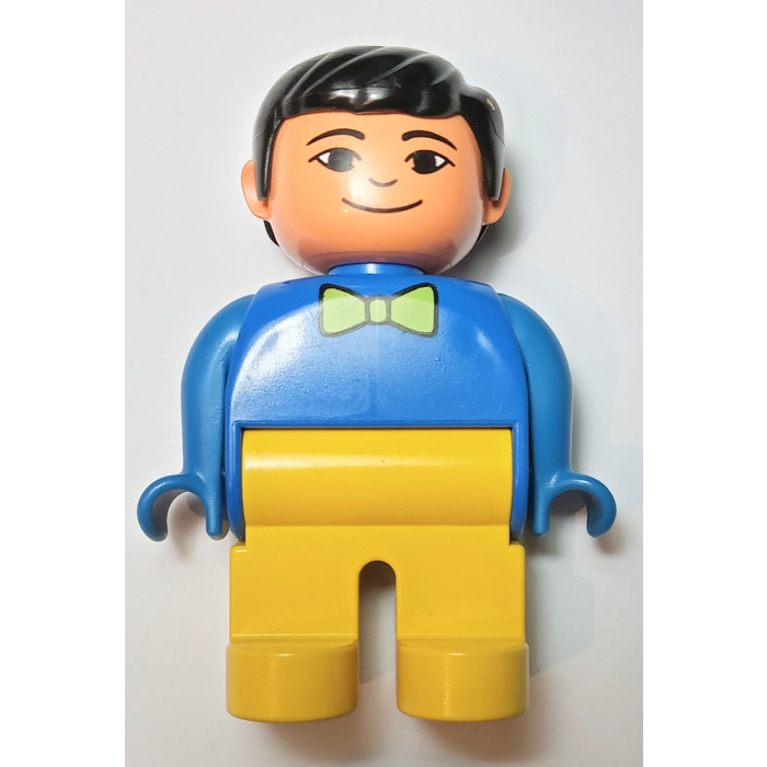 LEGO Man with Blue Top with Green Bow Tie and Yellow Legs Duplo Figure ...