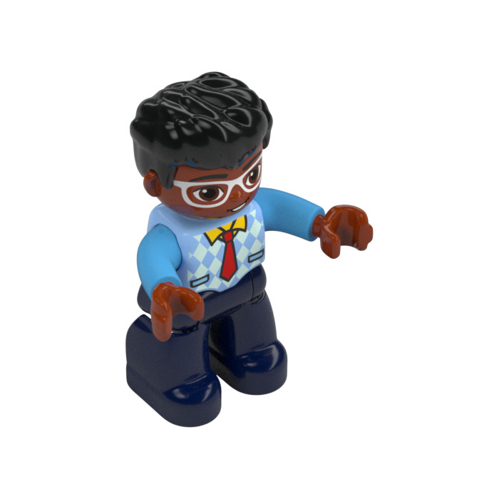 LEGO Man with Blue Top with Red Tie Duplo Figure | Brick Owl