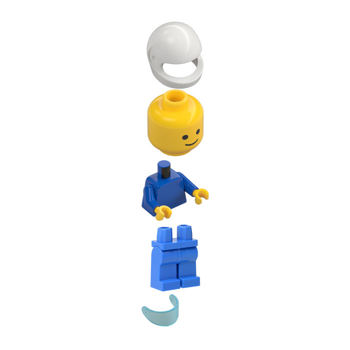 LEGO Man with Blue Torso and White Helmet Minifigure | Brick Owl - LEGO ...