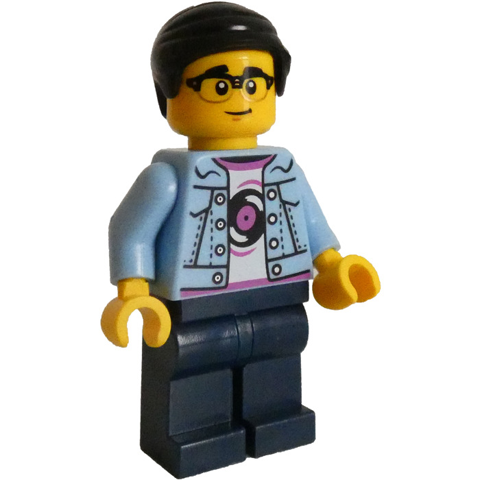 LEGO Man with Bright Light Blue Denim Jacket Minifigure | Brick Owl