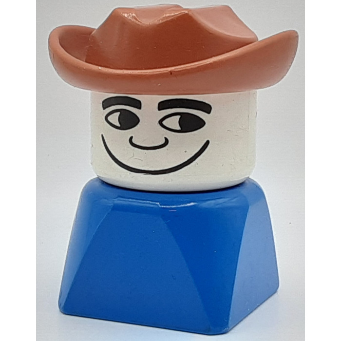 LEGO Man with Brown Cowboy Hat on Blue Base Duplo Figure | Brick Owl ...